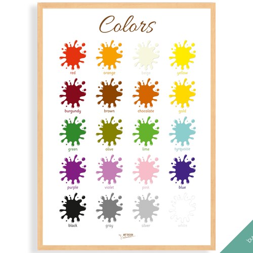 COLORS POSTER Montessori Poster Montessori Educational - Etsy
