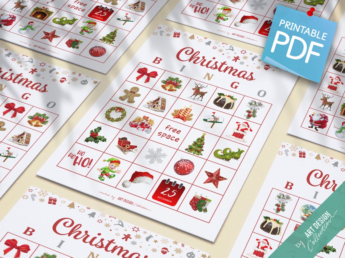 CHRISTMAS BINGO 30 Printable Cards Christmas Game Holiday - Etsy