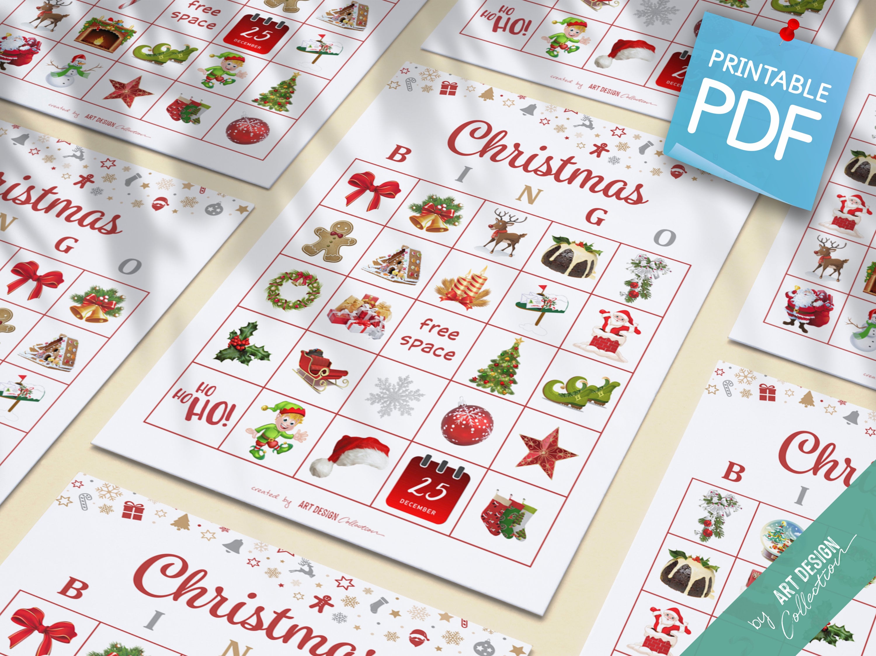 CHRISTMAS BINGO 30 Printable Cards Christmas Game Holiday - Etsy