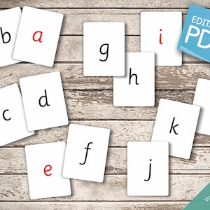 ALPHABET • 78 Montessori Cards • Flash Cards Nomenclature Flashcards ...