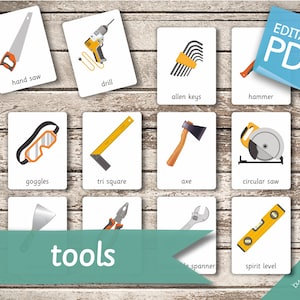 TOOLS • 40 Montessori Cards • Flash Cards Nomenclature Flashcards ...