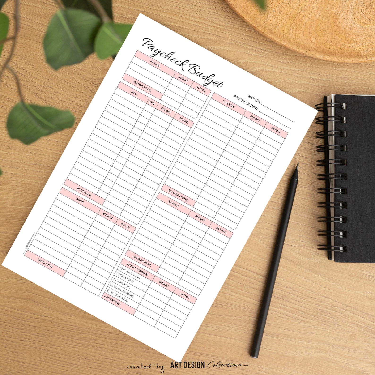 PAYCHECK BUDGET Planner, Digital Planner Planner, Digital Download ...