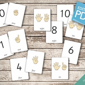FINGERS COUNTING • 39 Montessori Cards • Flash Cards Nomenclature ...