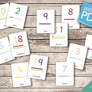 NUMBERS 0 to 31 • 32 Editable Montessori Cards • Flash Cards ...