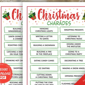 CHRISTMAS CHARADES Game • Christmas Game Holiday Christmas Party ...