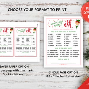 CHRISTMAS What's Your ELF Name? Game • Christmas Game Holiday Christmas ...