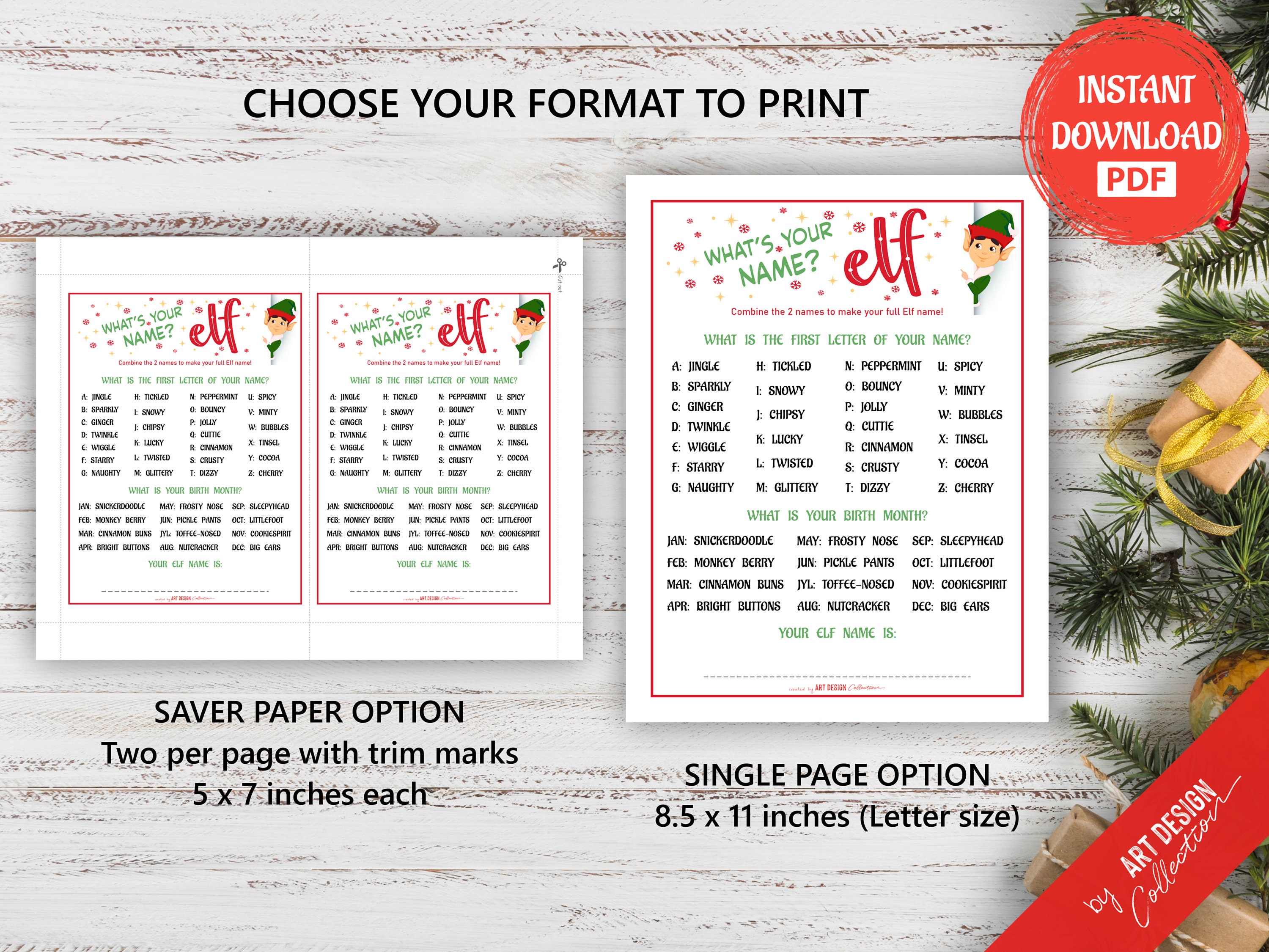 CHRISTMAS What's Your ELF Name? Game • Christmas Game Holiday Christmas ...