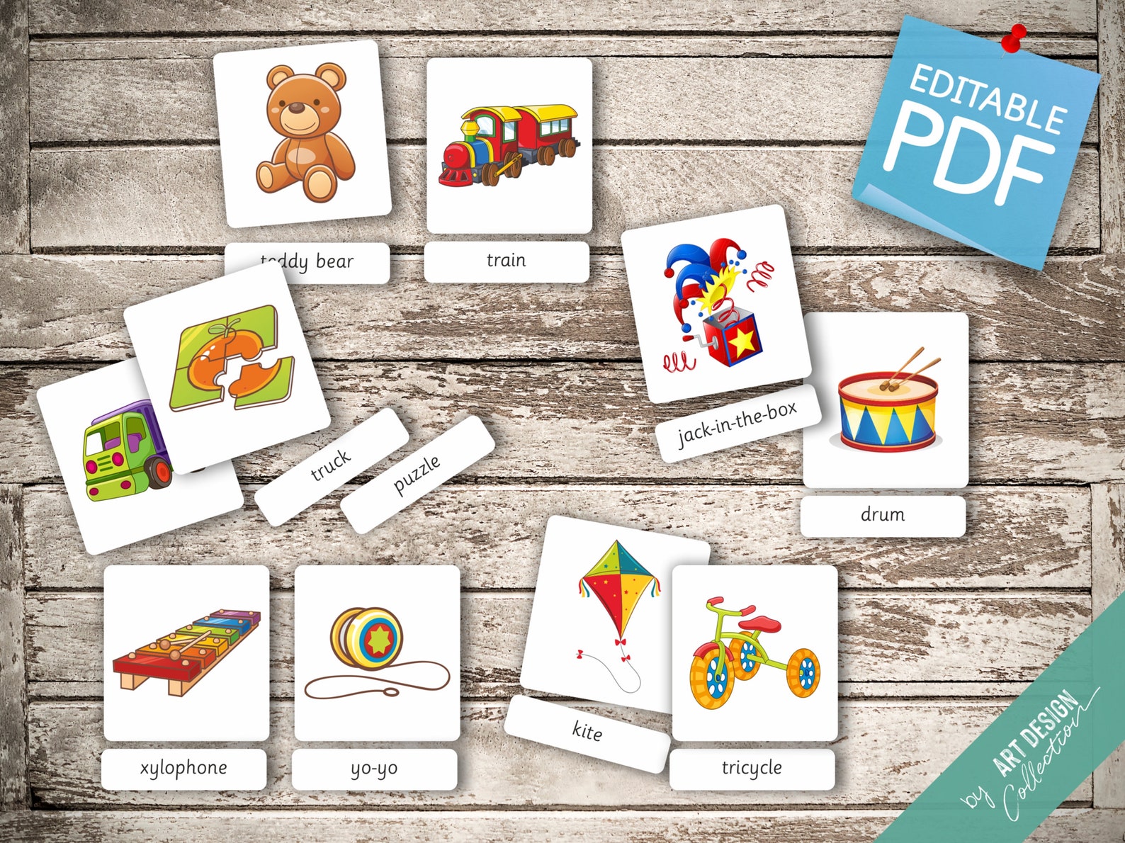 TOYS • 46 Montessori Cards • Flash Cards Nomenclature Flashcards ...