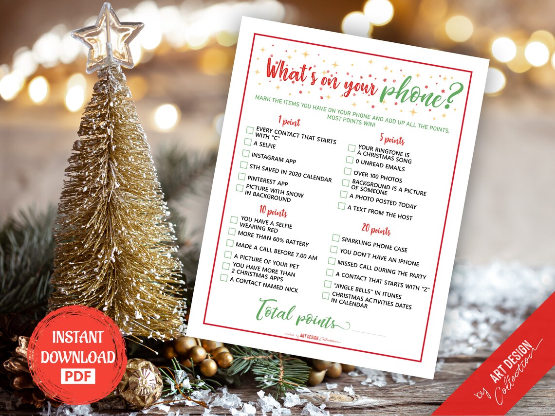 CHRISTMAS What's on Your Phone Game Christmas Game - Etsy