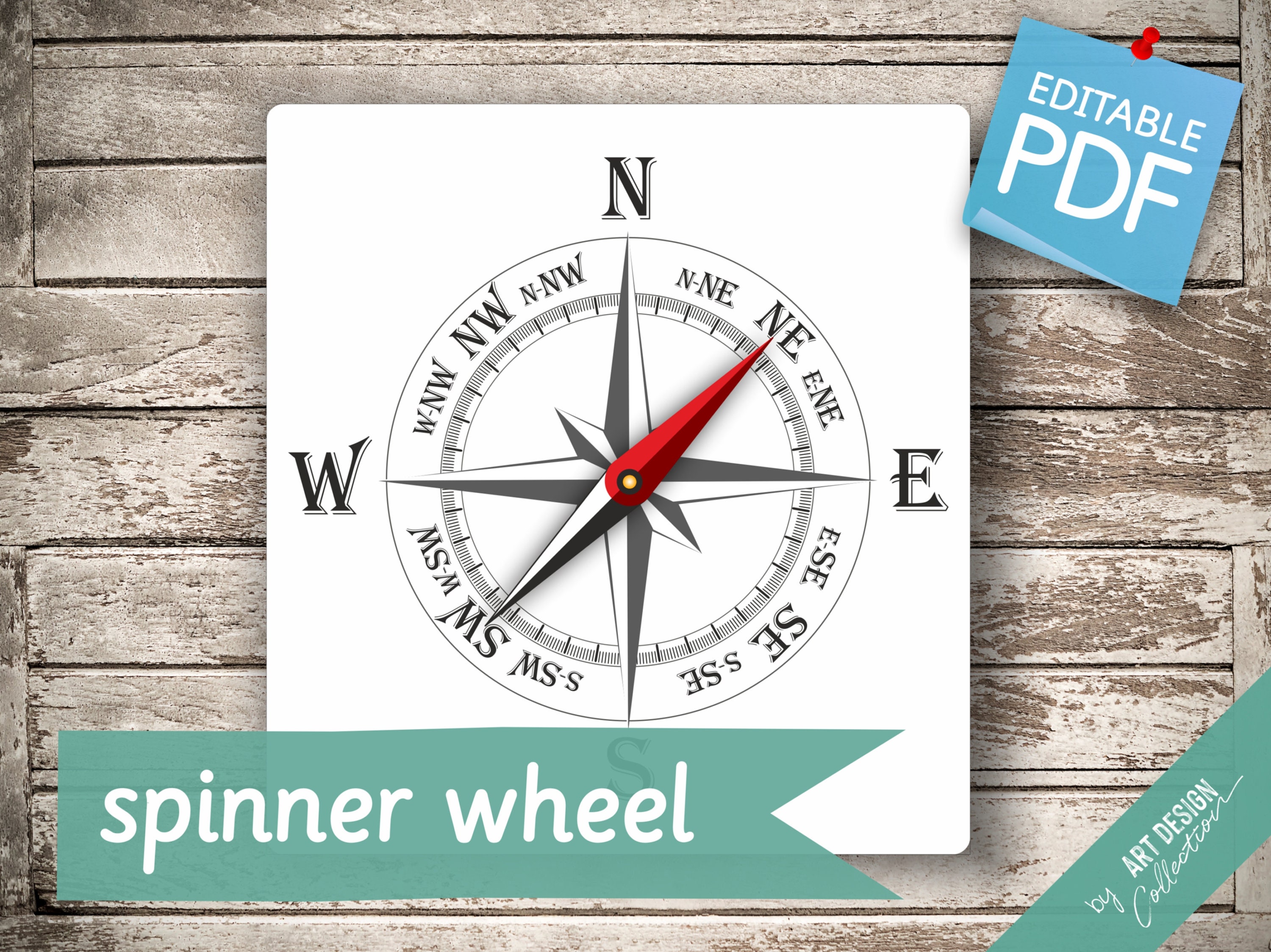 CARDINAL POINTS • 16 Montessori Cards • Spinner Wheel Flash Cards ...