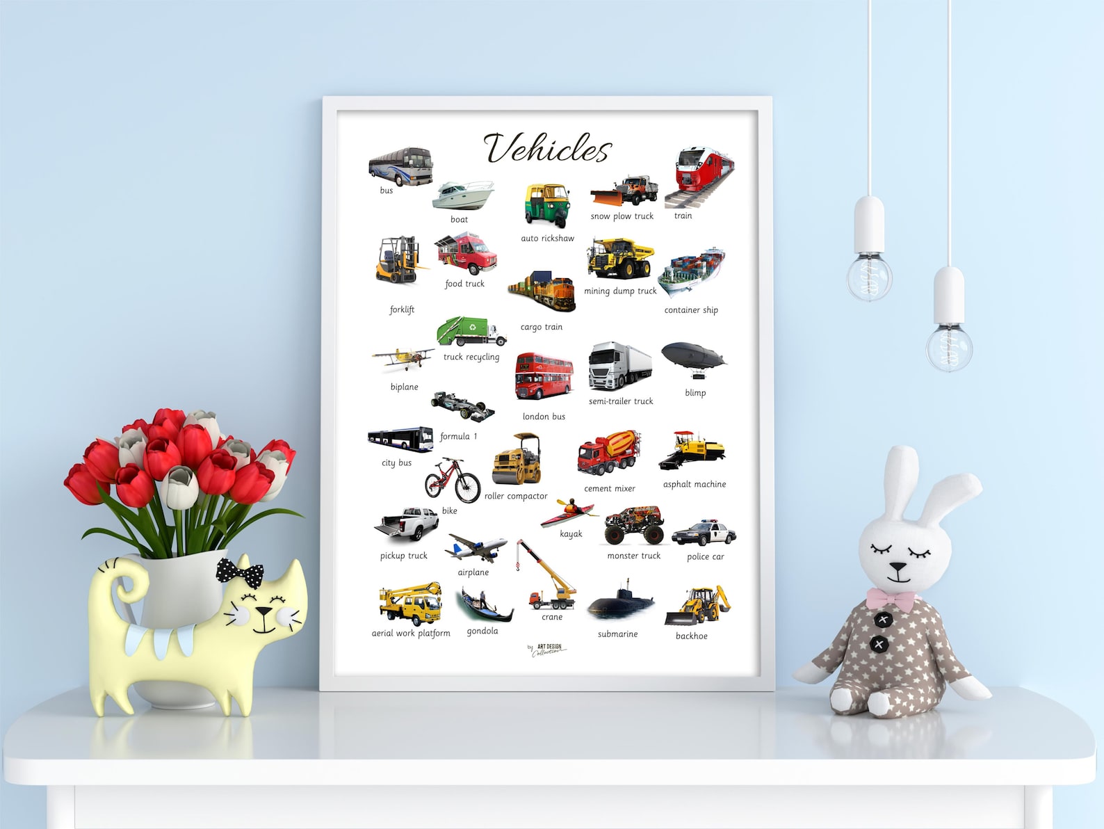2 VEHICLES POSTERS Montessori Poster Montessori Educational ...