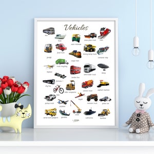 2 VEHICLES POSTERS • Montessori Poster • Montessori Educational ...