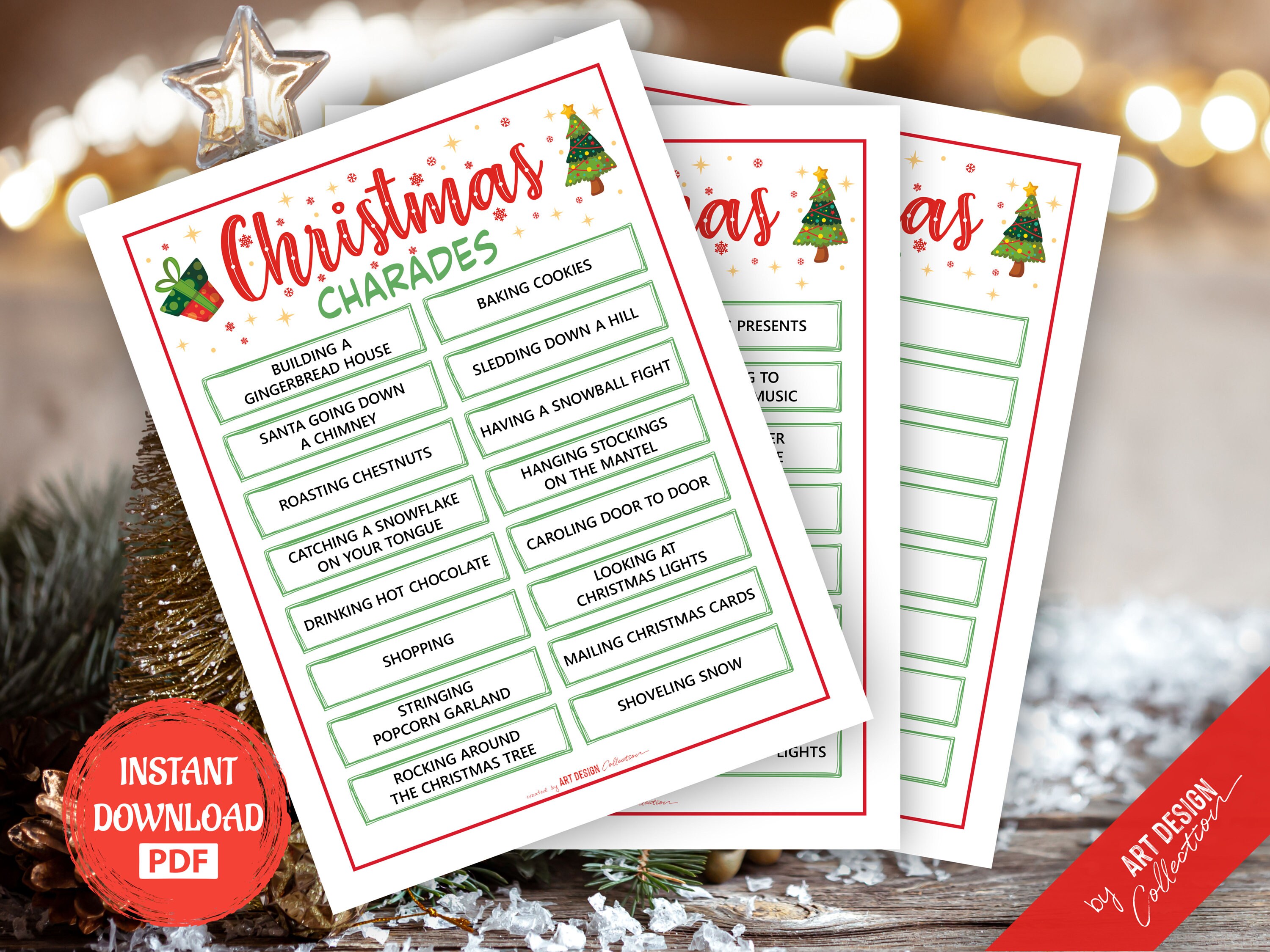 CHRISTMAS CHARADES Game Christmas Game Holiday Christmas - Etsy