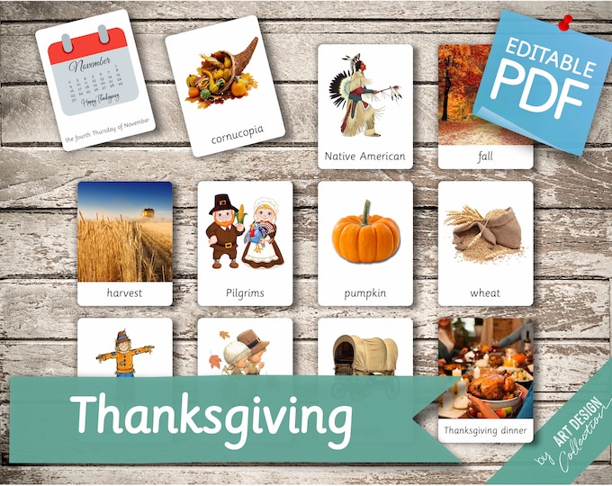 58 THANKSGIVING Flashcards Printable Flashcards Flashcards for Kids ...