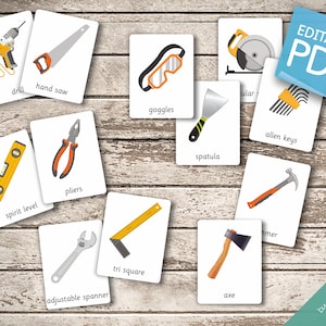 TOOLS • 40 Montessori Cards • Flash Cards Nomenclature Flashcards ...