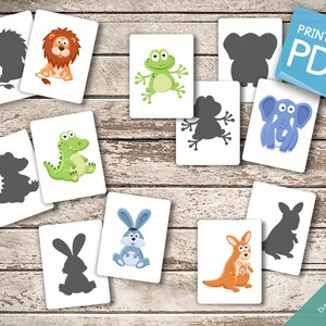 SHADOW MATCHING CARDS • 52 Montessori Cards • Flash Cards Nomenclature ...