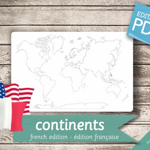 CONTINENTS of the WORLD French Edition • 8+8+8 French and English ...