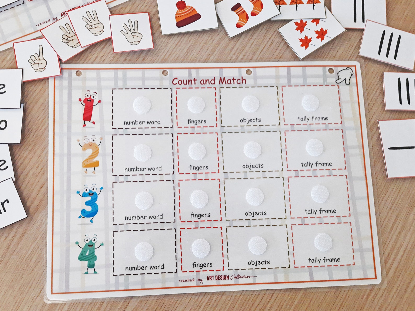 COUNT AND MATCH Busy Book Printable Preschool Activity Homeschool ...