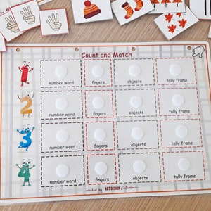 COUNT AND MATCH Busy Book Printable Preschool Activity Homeschool ...