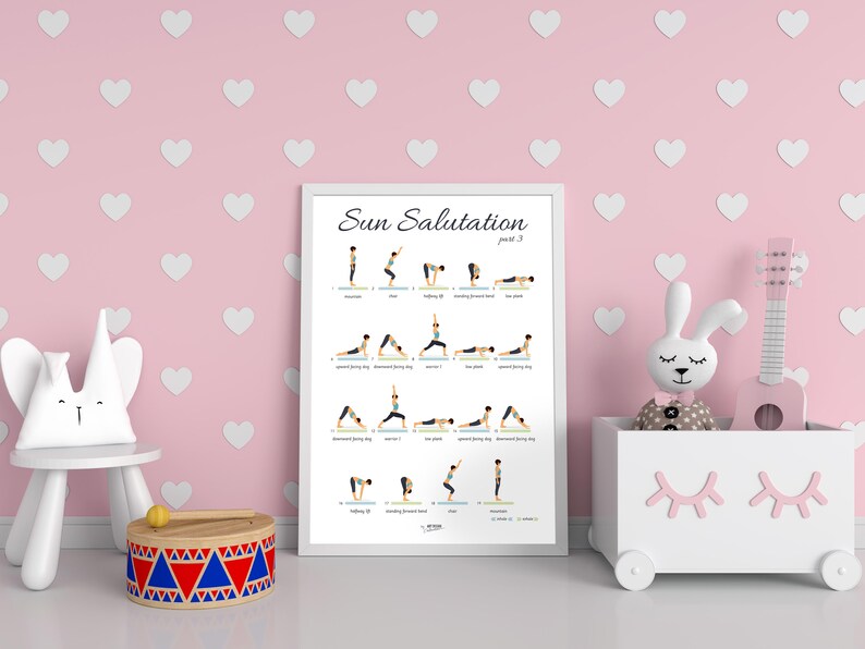 SUN SALUTATION POSTER yoga Poses Part 3 Montessori Poster - Etsy