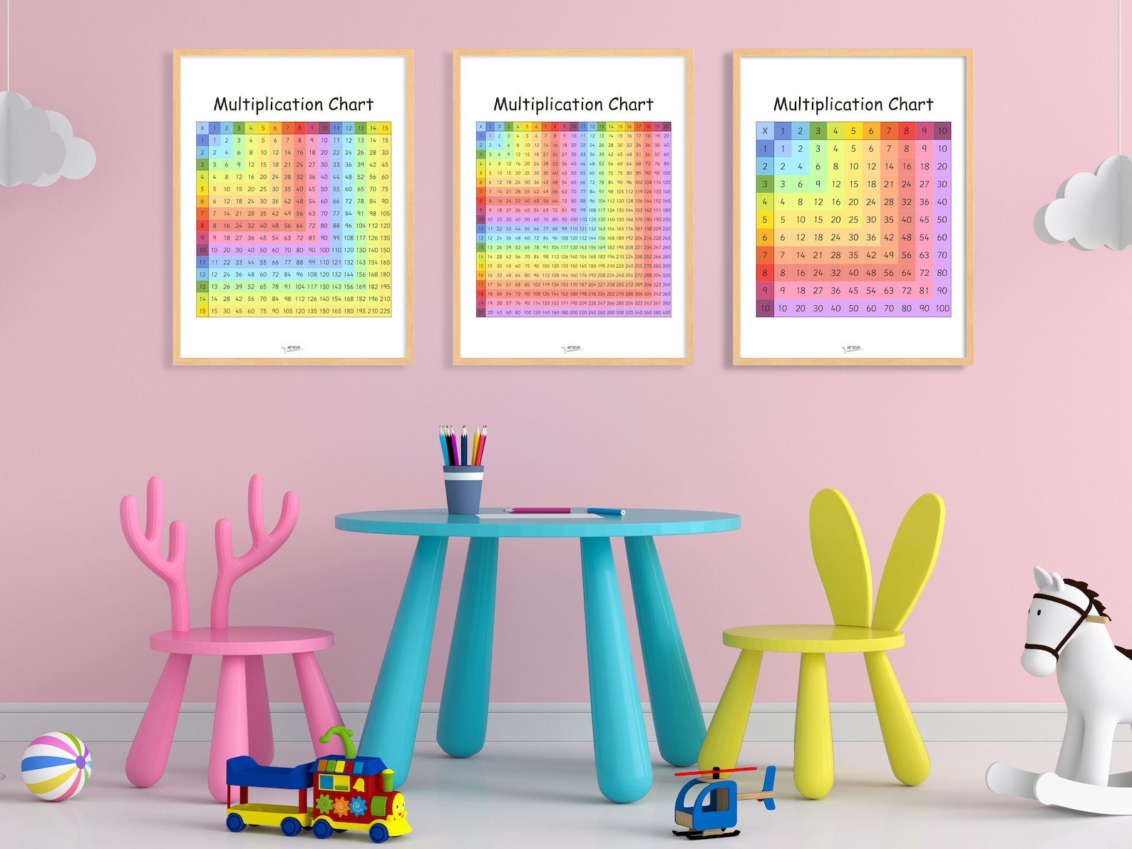3 MULTIPLICATION CHART POSTER Montessori Poster Montessori - Etsy