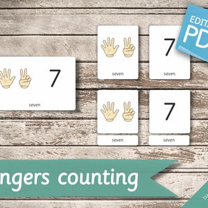 FINGERS COUNTING • 39 Montessori Cards • Flash Cards Nomenclature ...