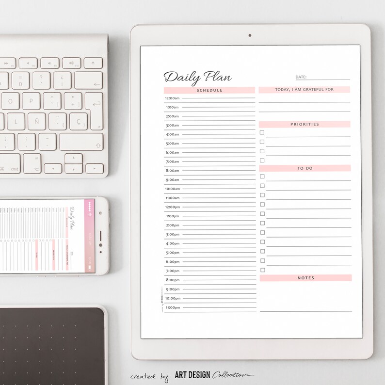 DAILY PLAN Digital Planner Planner Digital Download Budget - Etsy
