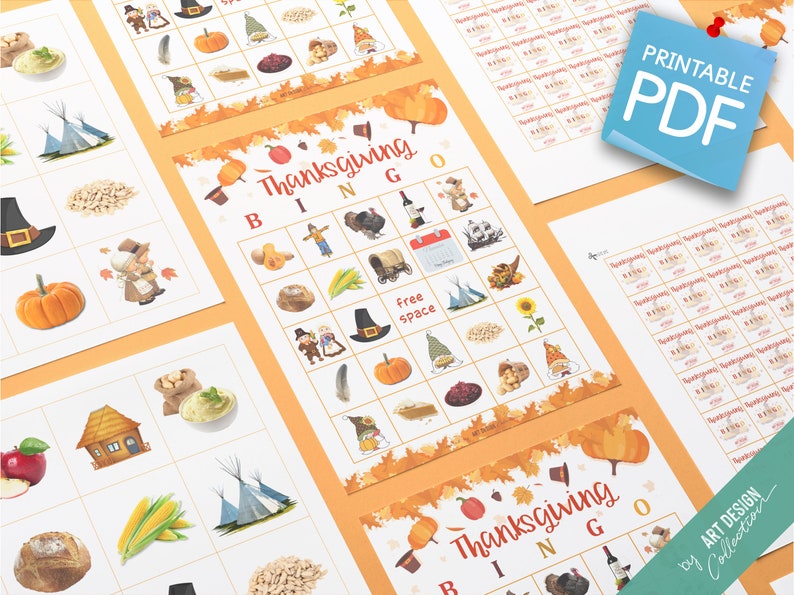 THANKSGIVING BINGO 30 Printable Cards Christmas Game | Etsy