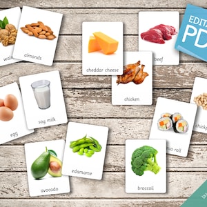 PROTEIN-RICH FOODS • 103 Editable Montessori Cards • Flash Cards ...
