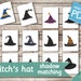 Witch's HAT Shadow Matching Cards Halloween 40 hats 40 shadows ...