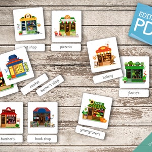 SHOPS • 30 Montessori Cards • Flash Cards Nomenclature Flashcards ...