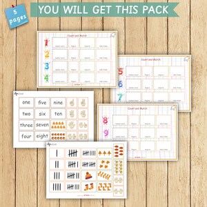 COUNT AND MATCH Busy Book Printable Preschool Activity Homeschool ...