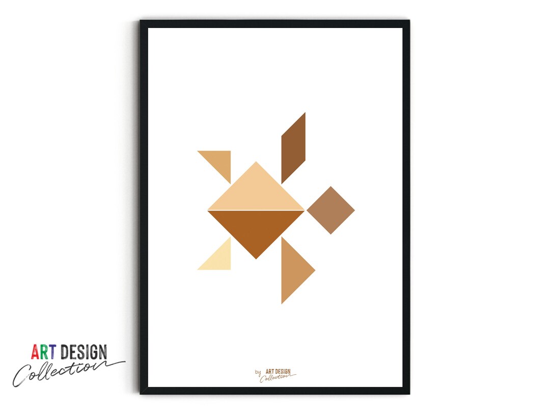 Turtle Tangram Abstract Wall Art, Printable Wall Art Decor ...
