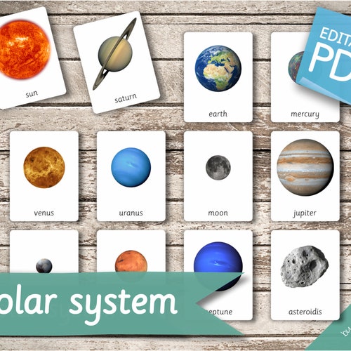 Printable Cards the Solar System Set - Etsy