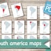 SOUTH AMERICA MAPS 18 Montessori Cards Flash Cards | Etsy