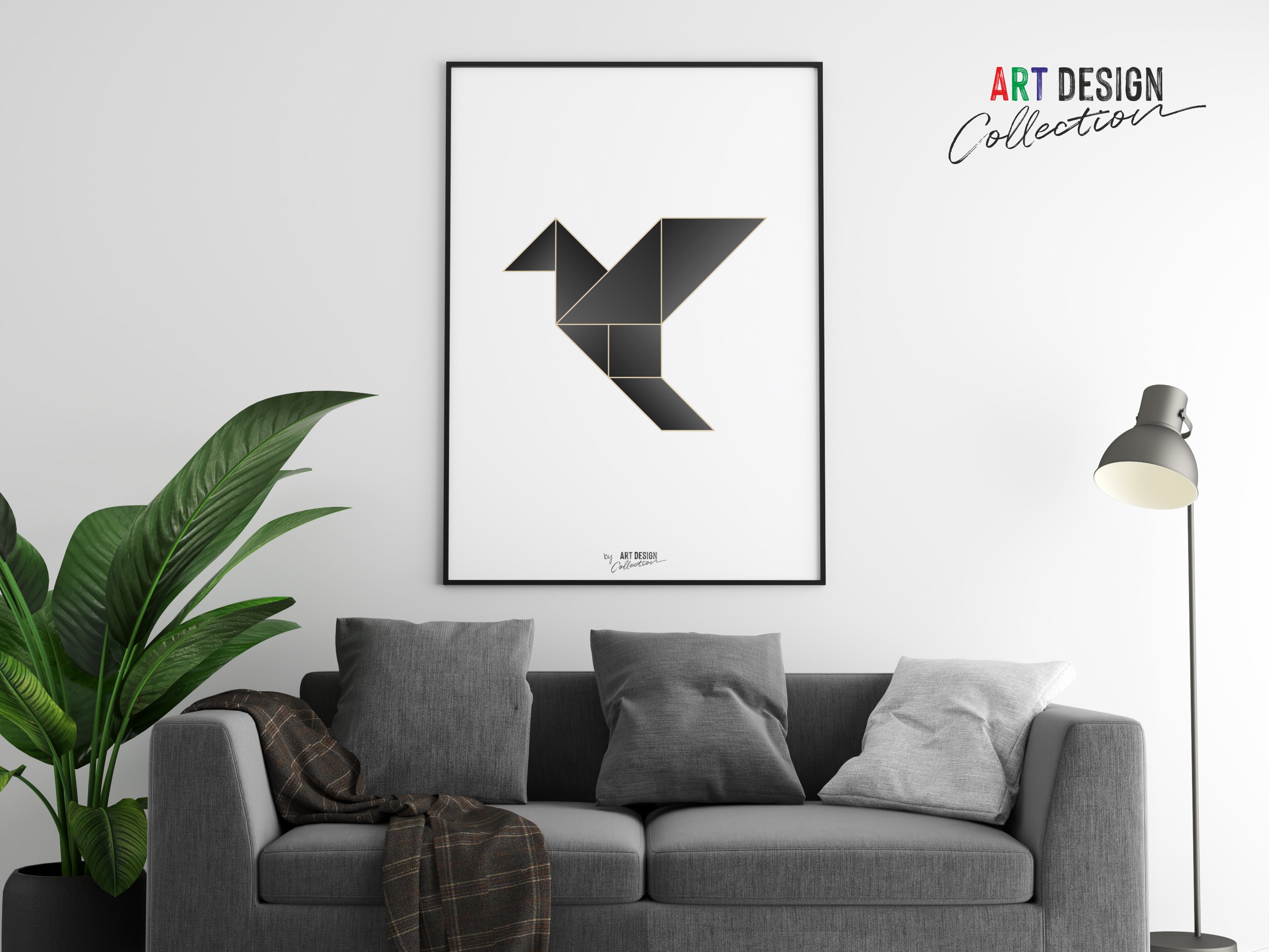 Bird Tangram Abstract Wall Art Printable Wall Art Decor - Etsy