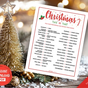 CHRISTMAS THIS or THAT Game • Christmas Game Holiday Christmas Party ...