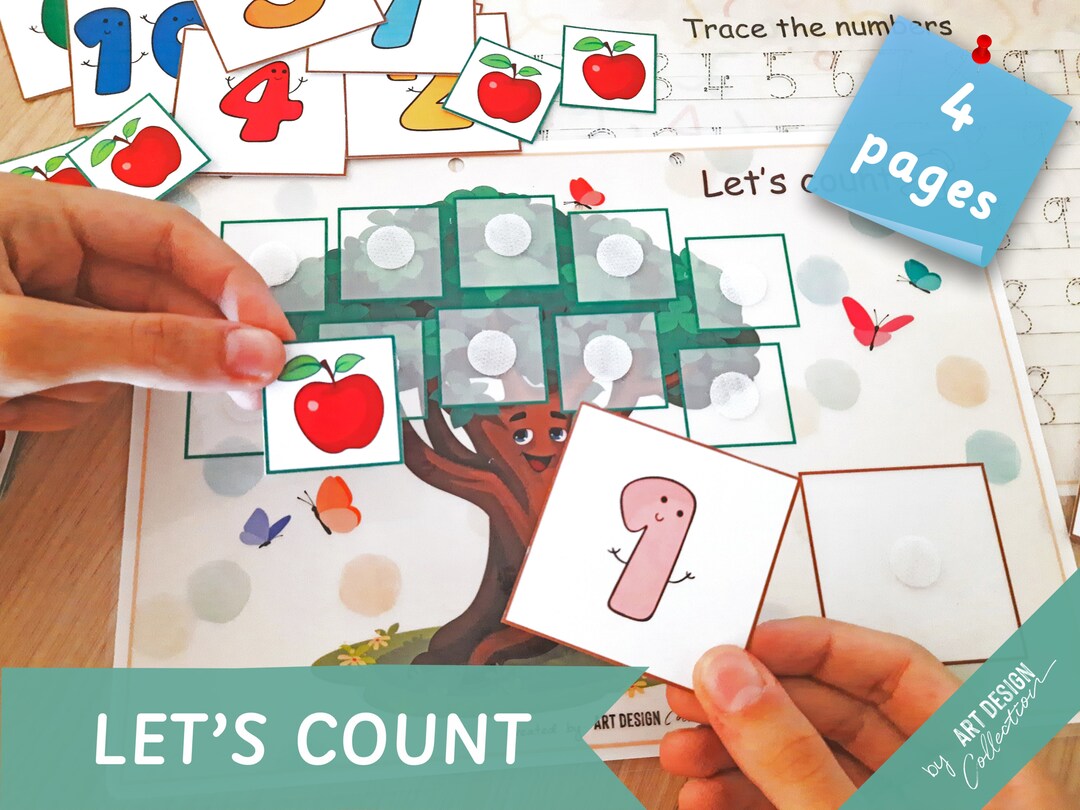 Let's Count 1 to 10 Activity Busy Book Printable Preschool Homeschool ...