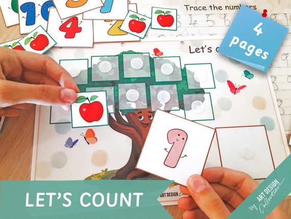Let's Count 1 to 10 Activity Busy Book Printable Preschool - Etsy