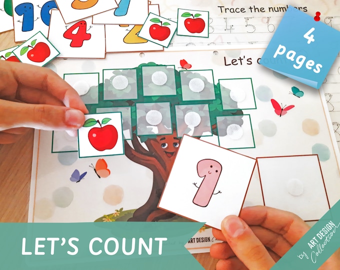 COUNT AND MATCH Busy Book Printable Preschool Activity Homeschool ...