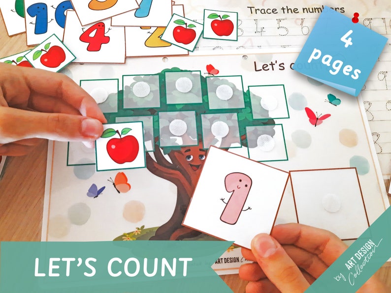 Let's Count 1 to 10 Activity Busy Book Printable Preschool - Etsy