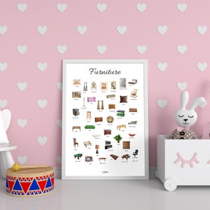 FURNITURE POSTER • Montessori Poster • Montessori Educational ...