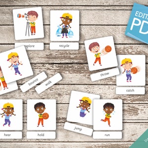 OUTDOOR ACTION VERBS Greek Edition 12 Greek and 12 English Editable ...