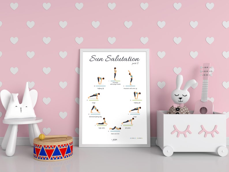 SUN SALUTATION POSTER yoga Poses Part 2 Montessori Poster - Etsy