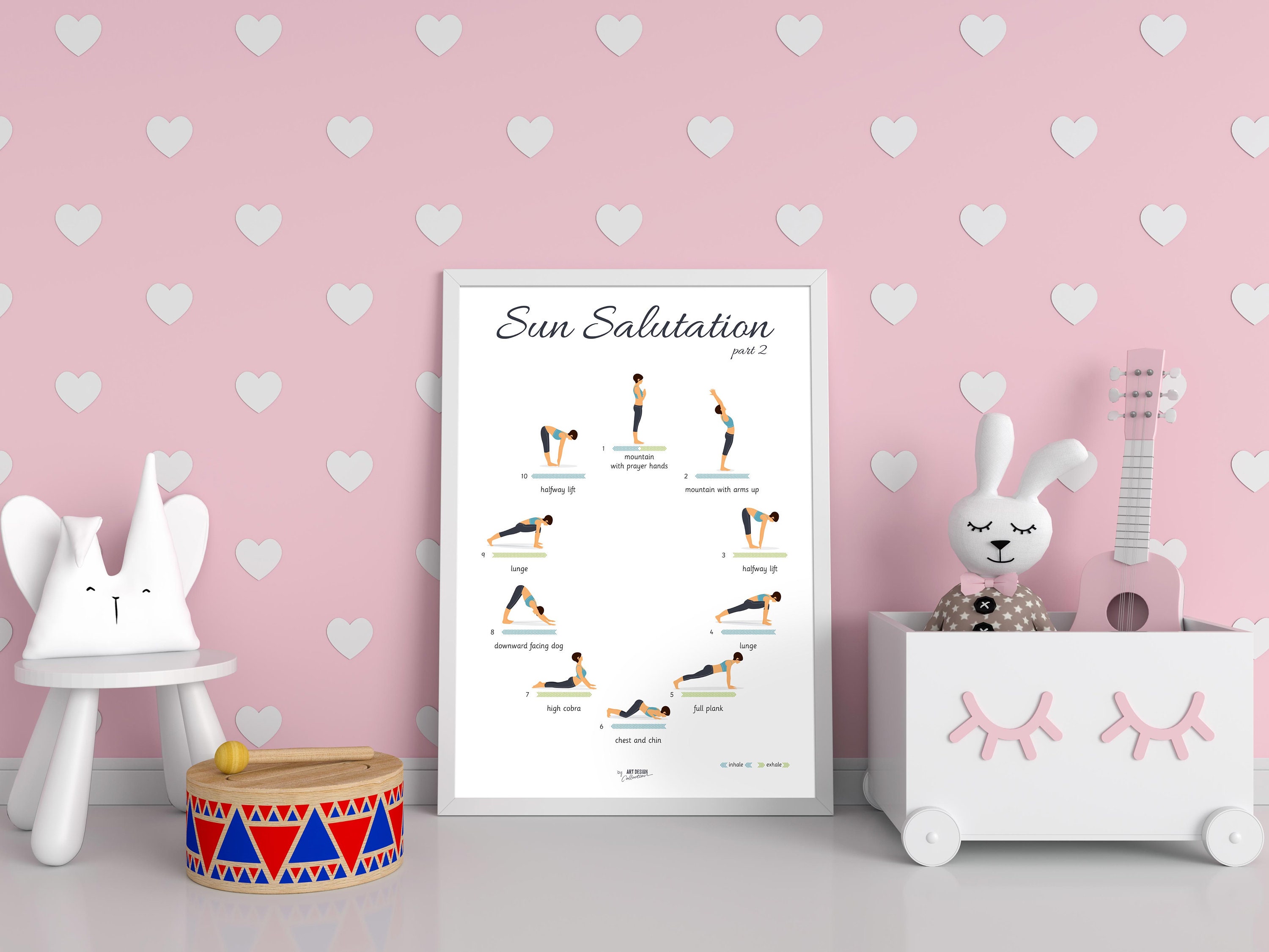 SUN SALUTATION POSTER Yoga Poses Part 2 Montessori Poster | Etsy