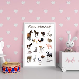 FARM ANIMALS POSTER • Montessori Poster • Montessori Educational ...