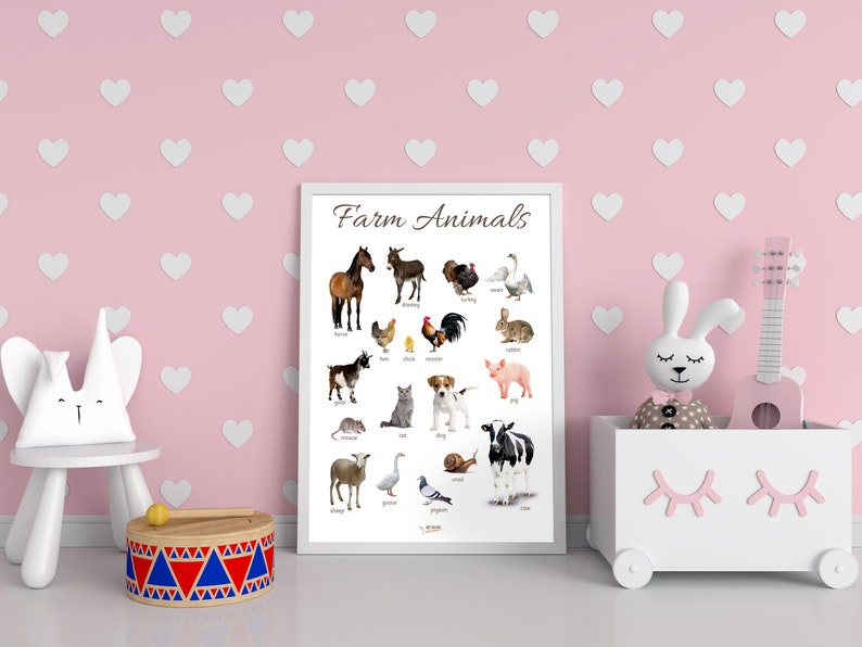 FARM ANIMALS POSTER • Montessori Poster • Montessori Educational ...