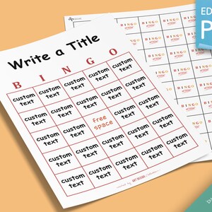 EDITABLE BINGO • Ultimate Text Edition Custom Template Cards ...