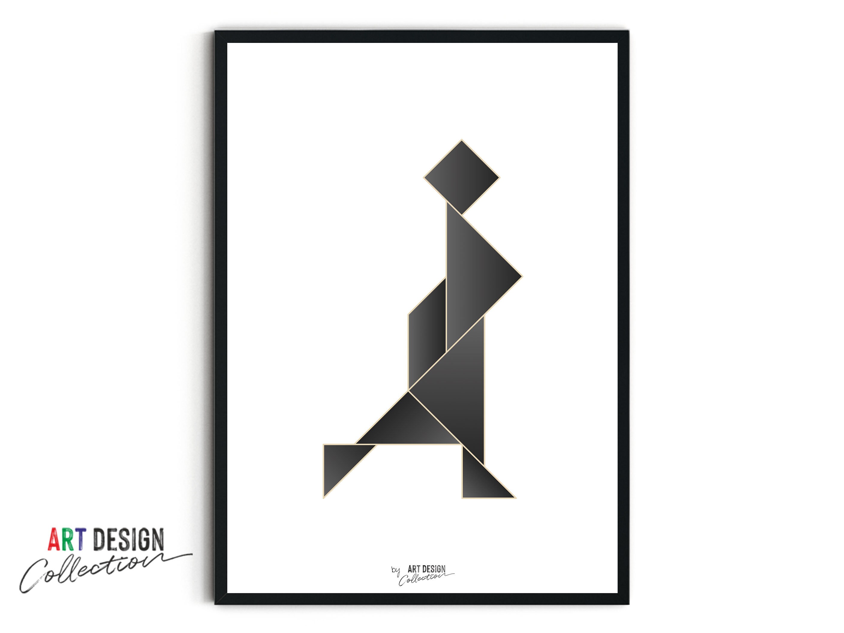 Woman Tangram Abstract Wall Art Printable Wall Art Decor - Etsy