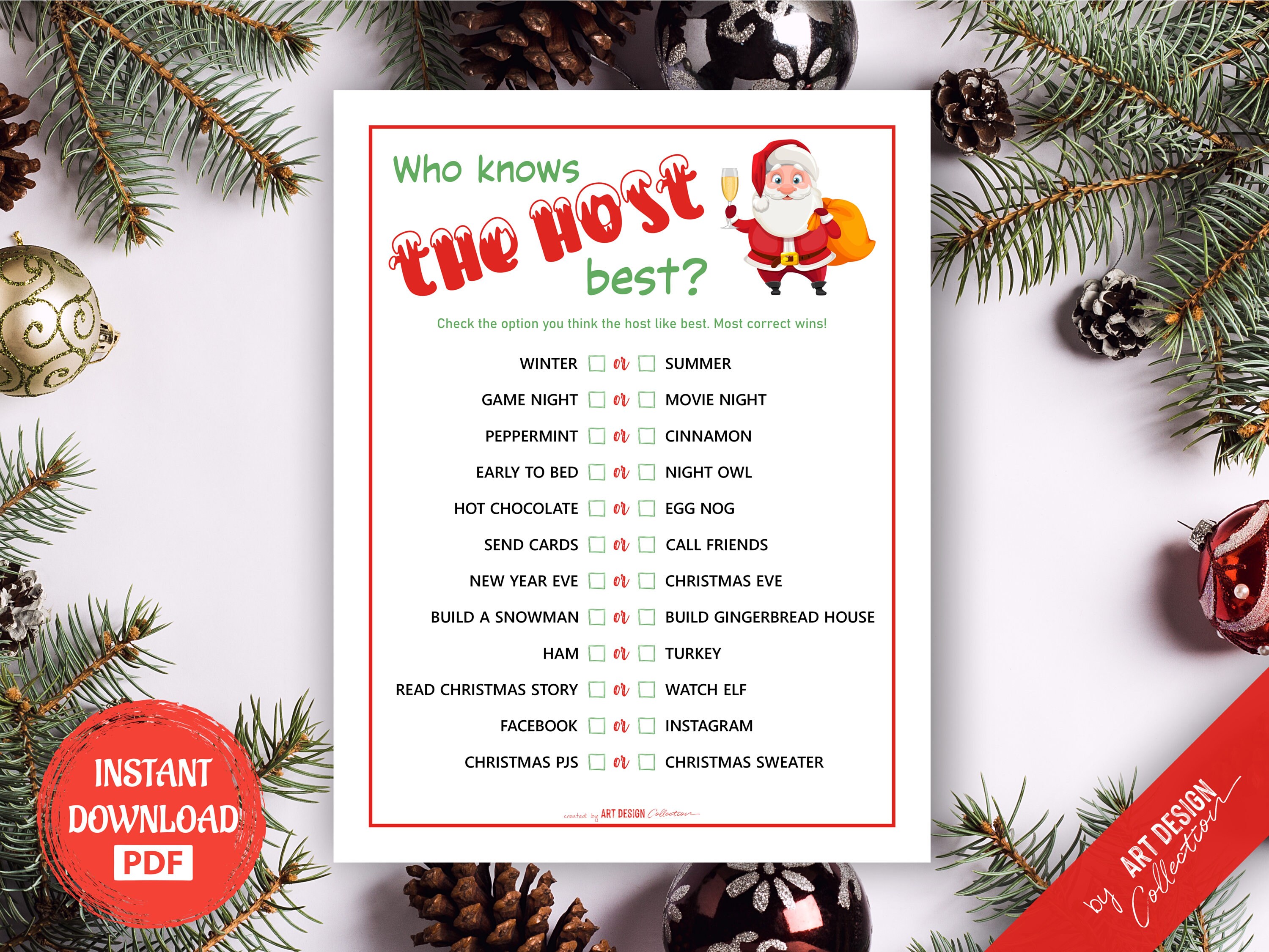 Who Knows the HOST Best? Game • Christmas Game Holiday Christmas Party ...